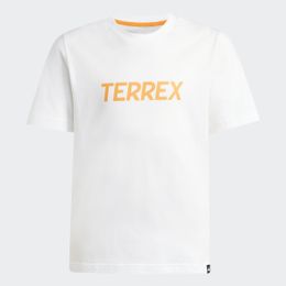 Funktionsshirt adidas terrex "KIDS MULTI LOGO", Kinder, Gr. 152, wei&szlig;, Obermaterial: 100% Baumwolle, Rundhals, Shirts Funktionsshirt