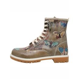 DOGO Lace-Up Boots 'Still Life Butterflies' female Brown size 38