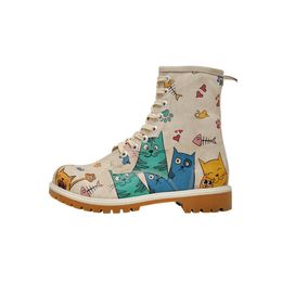 DOGO Lace-Up Boots 'DOGO Boots - Cat Lovers' female Beige size 41