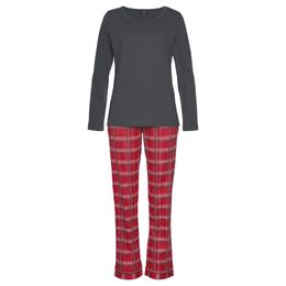 H.I.S. H.I.S Pyjama Damen Gr&ouml;&szlig;e XS dunkelgrau / pink / rot Winterkleid