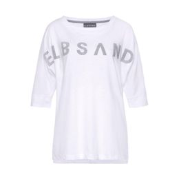 ELBSAND Shirt Damen Gr&ouml;&szlig;e L graumeliert / wei&szlig;