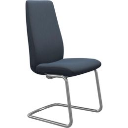 Polsterstuhl stressless "Laurel", blau (blau dinamica, schwarz matt), B:53cm H:105cm T:60cm, Microfaser DINAMICA (88% Polyester, 12% Polyurethan), St&uuml;hle, Polsterstuhl, High Back, Gr&ouml;&szlig;e L, mit Beinen aus Stahl in Schwarz matt