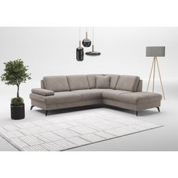 Sit & More Ecksofa SIT & MORE "Morris Jubi L-Form, B: 238 cm", grau (taupe), B:238cm H:83cm T:202cm, 100% Polyester, Sofas, Ecksofa, mit Armteilfunktion & 1 Zierkissen, optional Bettfunktion