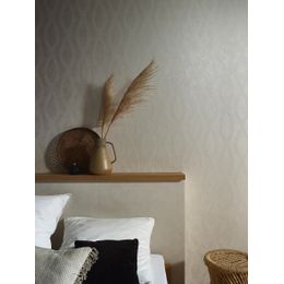 Vliestapete marburg, grau (grau, beige), B:0,7m L:10,05m, Vlies, Tapeten, Ornament, moderne Tapete f&uuml;r Wohnzimmer Schlafzimmer K&uuml;che