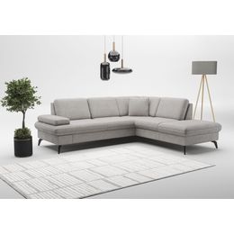Sit & More Ecksofa SIT & MORE "Morris Jubi L-Form, B: 238 cm", grau (hellgrau), B:238cm H:83cm T:202cm, 95% Polyester, 5% Polyamid, Sofas, Ecksofa, mit Armteilfunktion & 1 Zierkissen, optional Bettfunktion