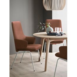 Polsterstuhl stressless "Laurel", braun (copper paloma, chrom matt), B:58cm H:105cm T:60cm, Leder PALOMA: PALOMA ist ein durchgef&auml;rbtes Semianilin-M&ouml;belleder mit nat&uuml;rlicher Narbung., St&uuml;hle, Polsterstuhl, High Back mit Armlehne, Gr&ouml;&szlig;e L, mit Beinen aus Stahl in Chrom matt