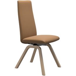 Polsterstuhl stressless "Laurel", braun (taupe paloma, eiche natur), B:49cm H:105cm T:60cm, Leder PALOMA: PALOMA ist ein durchgef&auml;rbtes Semianilin-M&ouml;belleder mit nat&uuml;rlicher Narbung., St&uuml;hle, Polsterstuhl, High Back, Gr&ouml;&szlig;e M, mit schr&auml;ggestellten Beinen in Eiche natur