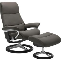Fu&szlig;hocker stressless "View", grau (metal grau paloma), B:57cm H:43cm T:47cm, Leder BATICK: BATICK ist ein leicht korrigiertes, durchgef&auml;rbtes und genarbtes M&ouml;belleder, bei dem die meisten Unebenheiten und Spuren in der Regel entfernt wurden.;Leder PALOMA: PALOMA ist ein durchgef&auml;rbtes Semianilin-M&ouml;belleder mit nat&uuml;rlicher Narbung.;ROHLEDER Stoff Q2 FARON: Ein fester zuverl&auml;ssiger Boucl&eacute; mit einem 