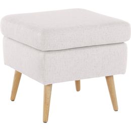 Polsterhocker Home Affaire "Sallito", beige (creme), B:52cm H:49cm T:52cm, Struktur Hahnentritt (67% Polypropylen, 33% Polyester);Samtoptik (100% Polyester);Fellimitat (100% Polyester);Samtcord (92% Polyester, 8% Polyamid);Struktur (100% Polyester);Struktur fein (100% Polyester), Hocker, Polsterhocker, die kleinere Version von "Salla", in 6 Bezugsqualit&auml;ten