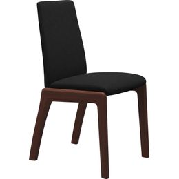 Polsterstuhl stressless "Laurel", schwarz (schwarz dinamica, walnuss), B:57cm H:92cm T:59cm, Microfaser DINAMICA (88% Polyester, 12% Polyurethan), St&uuml;hle, Polsterstuhl, Low Back, Gr&ouml;&szlig;e M, mit abgerundeten Beinen in Walnuss