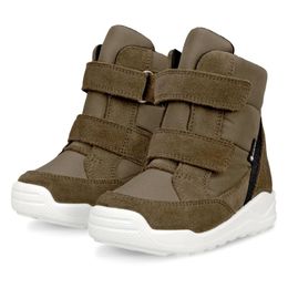 Snowboots Ecco "Winterstiefel URBAN MINI", Baby, Gr. 26, gr&uuml;n (khaki), Textil, Veloursleder, Schuhe Snowboots, Winterboots, Klettstiefel, Winterstiefel mit Klettriemchen, GORE-TEX