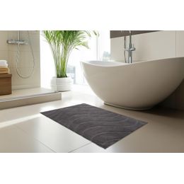 Badematte Kayoom "Badematte Ocean Touch 425", grau, (67cm x 110cm ), 1 Stk., Polyester, Badematten, Badematte, Kurzflor