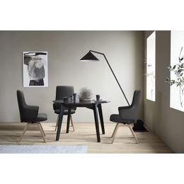 Polsterstuhl stressless "Laurel", schwarz (schwarz paloma, walnuss), B:58cm H:105cm T:60cm, Leder PALOMA: PALOMA ist ein durchgef&auml;rbtes Semianilin-M&ouml;belleder mit nat&uuml;rlicher Narbung., St&uuml;hle, Polsterstuhl, High Back mit Armlehne, Gr&ouml;&szlig;e L, schr&auml;ggestellte Beine in Walnuss
