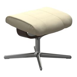 Fu&szlig;hocker stressless "Consul", beige (vanilla paloma), B:54cm H:41cm T:39cm, Leder PALOMA: PALOMA ist ein durchgef&auml;rbtes Semianilin-M&ouml;belleder mit nat&uuml;rlicher Narbung., Hocker, Fu&szlig;hocker, mit Cross Base, Gr&ouml;&szlig;e S, M & L, Holzakzent Wenge