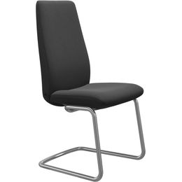 Polsterstuhl stressless "Laurel", grau (charcoal dinamica, schwarz matt), B:53cm H:105cm T:60cm, Microfaser DINAMICA (88% Polyester, 12% Polyurethan), St&uuml;hle, Polsterstuhl, High Back, Gr&ouml;&szlig;e L, mit Beinen aus Stahl in Schwarz matt