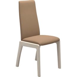 Polsterstuhl stressless "Laurel", braun (sand dinamica, eiche gekalkt), B:57cm H:92cm T:59cm, Microfaser DINAMICA (88% Polyester, 12% Polyurethan), St&uuml;hle, Polsterstuhl, Low Back, Gr&ouml;&szlig;e L, mit abgerundeten Beinen in Eiche gekalkt