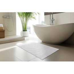 Badematte Kayoom "Badematte Ocean Touch 425", silber, (67cm x 110cm ), 1 Stk., Polyester, Badematten, Badematte, Kurzflor