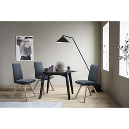 Polsterstuhl stressless "Laurel", blau (oxford blau paloma, schwarz), B:49cm H:92cm T:59cm, Leder PALOMA: PALOMA ist ein durchgef&auml;rbtes Semianilin-M&ouml;belleder mit nat&uuml;rlicher Narbung., St&uuml;hle, Polsterstuhl, Low Back, Gr&ouml;&szlig;e M, mit schr&auml;ggestellten Beinen in Schwarz