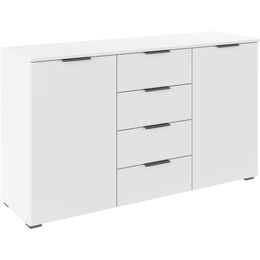 Kombikommode OTTO HOME "Sideboard Schubladenkommode AGORDO mit Dekor- oder Hochglanzfront", alpinwei&szlig;, B:120cm H:81cm T:42cm, Holzwerkstoff, Sideboards, Kombikommode, vier gro&szlig;e Schubladen, mit insgesamt 4 Einlegeb&ouml;den MADE IN GERMANY