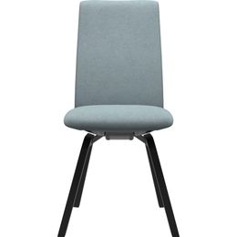 Polsterstuhl stressless "Laurel", blau (aqua dinamica, schwarz), B:49cm H:92cm T:59cm, Microfaser DINAMICA (88% Polyester, 12% Polyurethan), St&uuml;hle, Polsterstuhl, Low Back, Gr&ouml;&szlig;e M, mit schr&auml;ggestellten Beinen in Schwarz