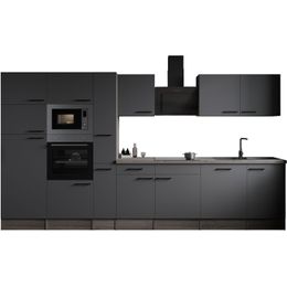 K&uuml;chenzeile respekta "Oliver", k&uuml;che: grau, front: grau matt, korpus: eiche york nachbildung, arbeitsplatte: eiche york nachbildung, B:370cm H:205cm T:60cm, Komplettk&uuml;chen-Sets, K&uuml;chenzeile, Breite 370 cm, 90 cm Arbeitsh&ouml;he, in exklusiver Konfiguration f&uuml;r OTTO