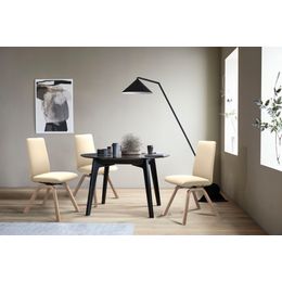 Polsterstuhl stressless "Laurel", beige (vanilla paloma, schwarz), B:49cm H:92cm T:59cm, Leder PALOMA: PALOMA ist ein durchgef&auml;rbtes Semianilin-M&ouml;belleder mit nat&uuml;rlicher Narbung., St&uuml;hle, Polsterstuhl, Low Back, Gr&ouml;&szlig;e M, mit schr&auml;ggestellten Beinen in Schwarz