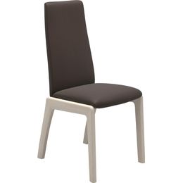 Polsterstuhl stressless "Laurel", braun (braun batick, eiche gekalkt), B:57cm H:92cm T:59cm, Leder BATICK: BATICK ist ein leicht korrigiertes, durchgef&auml;rbtes und genarbtes M&ouml;belleder, bei dem die meisten Unebenheiten und Spuren in der Regel entfernt wurden., St&uuml;hle, Polsterstuhl, Low Back, Gr&ouml;&szlig;e L, mit abgerundeten Beinen in Eiche gekalkt