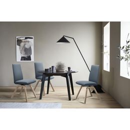 Polsterstuhl stressless "Laurel", blau (sparrow blau paloma, schwarz), B:49cm H:92cm T:59cm, Leder PALOMA: PALOMA ist ein durchgef&auml;rbtes Semianilin-M&ouml;belleder mit nat&uuml;rlicher Narbung., St&uuml;hle, Polsterstuhl, Low Back, Gr&ouml;&szlig;e M, mit schr&auml;ggestellten Beinen in Schwarz