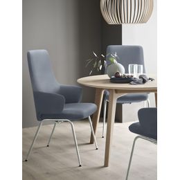 Polsterstuhl stressless "Laurel", blau (sparrow blau paloma, chrom matt), B:58cm H:105cm T:60cm, Leder PALOMA: PALOMA ist ein durchgef&auml;rbtes Semianilin-M&ouml;belleder mit nat&uuml;rlicher Narbung., St&uuml;hle, Polsterstuhl, High Back mit Armlehne, Gr&ouml;&szlig;e L, mit Beinen aus Stahl in Chrom matt