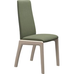 Polsterstuhl stressless "Laurel", gr&uuml;n (gr&uuml;n dinamica, eiche gekalkt), B:57cm H:92cm T:59cm, Microfaser DINAMICA (88% Polyester, 12% Polyurethan), St&uuml;hle, Polsterstuhl, Low Back, Gr&ouml;&szlig;e L, mit abgerundeten Beinen in Eiche gekalkt