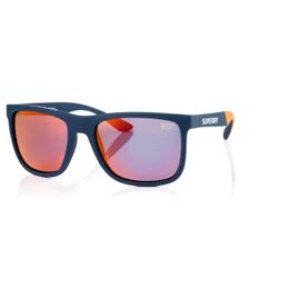 Superdry Damen Sonnenbrille "Modell 996057"blau, orange, matt, Sonnenbrillen, Form Karree/Eckig, Logoschriftzug auf B&uuml;gel, Injectionfassung
