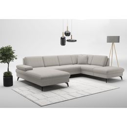 Sit & More Wohnlandschaft SIT & MORE "Morris Jubi U-Form, B: 300 cm", beige (nature), B:300cm H:83cm T:202cm, 100% Polyester, Sofas, Wohnlandschaft, mit Armteilfunktion & 1 Zierkissen, optional Bettfunktion