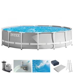 Framepool Intex "Prism Frame&trade;", grau, H:132cm &Oslash;:610cm, Schwimmbecken, 5-tlg., &Oslash;xH: 610x132 cm