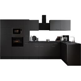 Winkelk&uuml;che respekta "Oliver", k&uuml;che: grau, front: grau, korpus: grau matt, arbeitsplatte: granit optik, B:370cm H:205cm T:172cm, Komplettk&uuml;chen-Sets, Breite 370 cm, 90 cm Arbeitsh&ouml;he, in exklusiver Konfiguration f&uuml;r OTTO