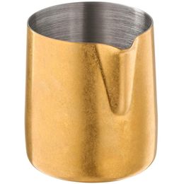 Milchk&auml;nnchen APS "Gie&szlig;er "FLOW", 150 ml, &Oslash; 6 cm, H&ouml;he 6,5 cm", gold (goldfarben), H:6,5cm &Oslash;:6cm, Edelstahl 18/8, Kannen, geb&uuml;rsteter Edelstahl 18/8, PVD-beschichtet, Vintage-Look