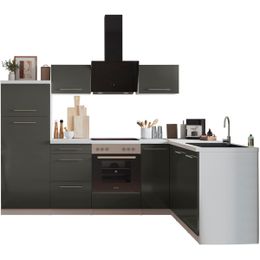 K&uuml;che respekta "Amanda", grau (k&uuml;che: grau, front: grau, korpus: wei&szlig;, arbeitsplatte: wei&szlig;), B:260cm H:171cm T:200cm, Komplettk&uuml;chen-Sets, Breite 260 cm, mit Soft-Close, exklusiver Konfiguration f&uuml;r OTTO