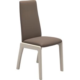 Polsterstuhl stressless "Laurel", braun (mole batick, eiche gekalkt), B:57cm H:92cm T:59cm, Leder BATICK: BATICK ist ein leicht korrigiertes, durchgef&auml;rbtes und genarbtes M&ouml;belleder, bei dem die meisten Unebenheiten und Spuren in der Regel entfernt wurden., St&uuml;hle, Polsterstuhl, Low Back, Gr&ouml;&szlig;e L, mit abgerundeten Beinen in Eiche gekalkt