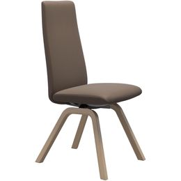 Polsterstuhl stressless "Laurel", braun (mole batick, eiche natur), B:49cm H:105cm T:60cm, Leder BATICK: BATICK ist ein leicht korrigiertes, durchgef&auml;rbtes und genarbtes M&ouml;belleder, bei dem die meisten Unebenheiten und Spuren in der Regel entfernt wurden., St&uuml;hle, Polsterstuhl, High Back, Gr&ouml;&szlig;e M, mit schr&auml;ggestellten Beinen in Eiche natur