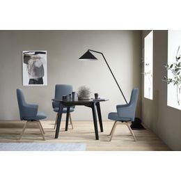 Polsterstuhl stressless "Laurel", blau (sparrow blau paloma, walnuss), B:58cm H:105cm T:60cm, Leder PALOMA: PALOMA ist ein durchgef&auml;rbtes Semianilin-M&ouml;belleder mit nat&uuml;rlicher Narbung., St&uuml;hle, Polsterstuhl, High Back mit Armlehne, Gr&ouml;&szlig;e L, schr&auml;ggestellte Beine in Walnuss