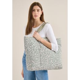 Shopper Cecil, Damen, chlorella gr&uuml;n, Jersey, Polyamid, Taschen Shopper, mit Karomuster