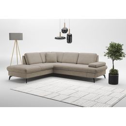 Sit & More Ecksofa SIT & MORE "Morris Jubi L-Form, B: 238 cm", grau (taupe), B:238cm H:83cm T:202cm, 95% Polyester, 5% Polyamid, Sofas, Ecksofa, mit Armteilfunktion & 1 Zierkissen, optional Bettfunktion