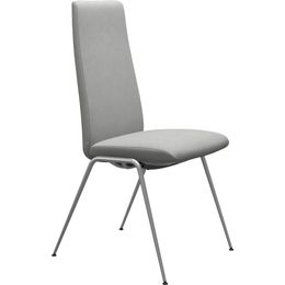 Polsterstuhl stressless "Laurel", grau (grau dinamica, chrom matt), B:57cm H:105cm T:60cm, Microfaser DINAMICA (88% Polyester, 12% Polyurethan), St&uuml;hle, Polsterstuhl, High Back, Gr&ouml;&szlig;e M, mit Beinen aus Stahl in Chrom matt