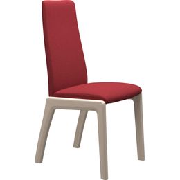 Polsterstuhl stressless "Laurel", rot (berry rot dinamica, eiche gekalkt), B:57cm H:92cm T:59cm, Microfaser DINAMICA (88% Polyester, 12% Polyurethan), St&uuml;hle, Polsterstuhl, Low Back, Gr&ouml;&szlig;e L, mit abgerundeten Beinen in Eiche gekalkt