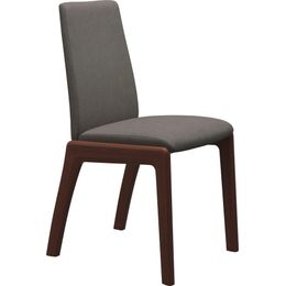 Polsterstuhl stressless "Laurel", braun (mole dinamica, walnuss), B:57cm H:92cm T:59cm, Microfaser DINAMICA (88% Polyester, 12% Polyurethan), St&uuml;hle, Polsterstuhl, Low Back, Gr&ouml;&szlig;e M, mit abgerundeten Beinen in Walnuss