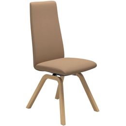 Polsterstuhl stressless "Laurel", braun (sand dinamica, eiche natur), B:49cm H:105cm T:60cm, Microfaser DINAMICA (88% Polyester, 12% Polyurethan), St&uuml;hle, Polsterstuhl, High Back, Gr&ouml;&szlig;e M, mit schr&auml;ggestellten Beinen in Eiche natur