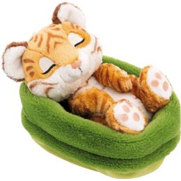 Kuscheltier Nici "Sleeping Pets, Tiger, 12 cm", braun, Pl&uuml;schfiguren, KinderB:8cm H:12cm L:7cm, Kuscheltier, im K&ouml;rbchen, B:8cm H:12cm L:7cm