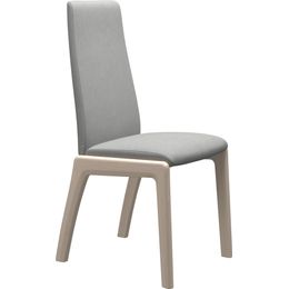 Polsterstuhl stressless "Laurel", grau (grau dinamica, eiche gekalkt), B:57cm H:92cm T:59cm, Microfaser DINAMICA (88% Polyester, 12% Polyurethan), St&uuml;hle, Polsterstuhl, Low Back, Gr&ouml;&szlig;e L, mit abgerundeten Beinen in Eiche gekalkt