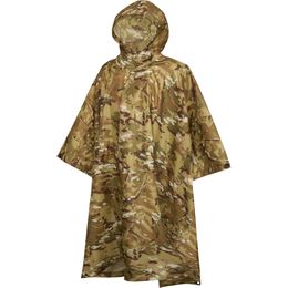 Allwetterjacke Brandit "Brandit Herren Ripstop Poncho", Herren, Gr. onesize, gr&uuml;n (tactical camo), 100% Polyester, unifarben, normal, ohne Ausschnitt, Jacken