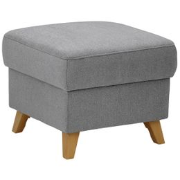 Stauraumhocker Home Affaire "Westerland", grau, B:58cm H:48cm T:58cm, 100% Polyester, Hocker, in vielen Bezugsarten und Farben, auch in Luxus-Microfaser impr&auml;gniert