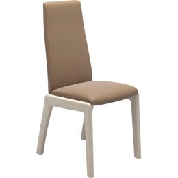 Polsterstuhl stressless "Laurel", braun (almond paloma, eiche gekalkt), B:57cm H:92cm T:59cm, Leder PALOMA: PALOMA ist ein durchgef&auml;rbtes Semianilin-M&ouml;belleder mit nat&uuml;rlicher Narbung., St&uuml;hle, Polsterstuhl, Low Back, Gr&ouml;&szlig;e L, mit abgerundeten Beinen in Eiche gekalkt